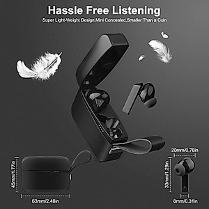 Wireless Earbuds Bluetooth 5.0 Headphones, IPX5 TWS Waterproof Earphones with Hi-Fi Stereo Sound and Built-in Mic, Smart Touch Control in-Ear Headphones with Charging Case for Sport