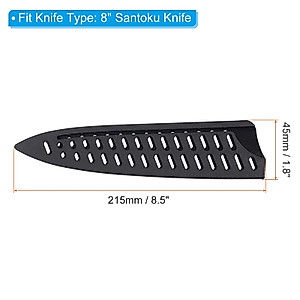 PATIKIL PP Safety Knife Cover Sleeves for 8" Chef Knife, 2 Pack Knives Edge Guard Blade Protector Universal Knife Sheath Portable for Kitchen, Black