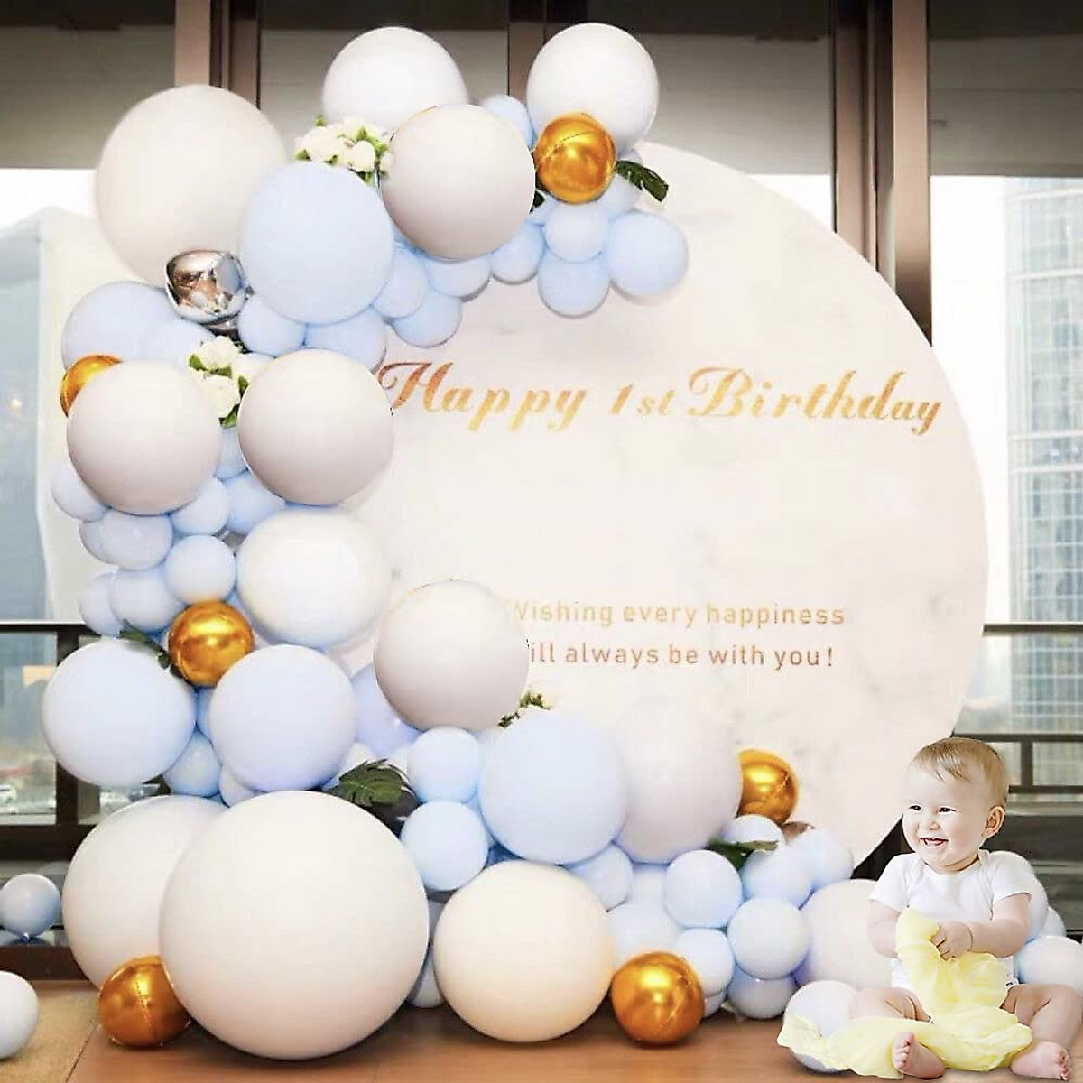 FEELMOMNNT 84 pcs White Balloons Different Sizes 5/12/18 inch White Latex Balloons White Balloon Garland Arch for Birthday Party Graduation Holiday Wedding Baby Shower Anniversary Party Decoration