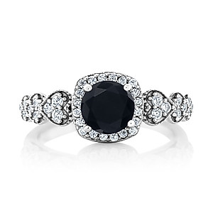 Gem Stone King 925 Sterling Silver Customized Personalized 6MM Round Gemstone Birthstone Engagement Promise Name Engraved Ring For Women (Size 8)