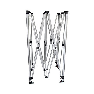 BannerBuzz Blank Canopy Tent with Carry Bag, Graphic with Hardware, 420 Denier Oxford Polyester Fabric, Pop Aluminum Frame for Easy Installation, Velcro Topper Attachment (20' x 10', White)