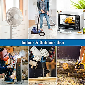 50-Feet 3 Outlet Extension Cord, Kasonic UL Listed, 16/3 SJTW 3-Wire Grounded, 13 Amp 125 V 1625 Watts, Multi-Outlet Indoor/Outdoor Use, White