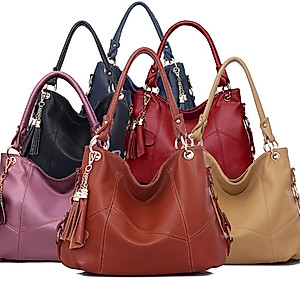 FiveloveTwo Women Top-Handle Bag Shoulder Bag Satchel Handbags Tote Bags Purse Khaki