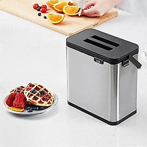 DYPASA Garbage Can 3L Kitchen Trash Can Wall Mounted Stainless Steel Desktop Cabinet Door Trash Storage Bucket Small with Cover Trash Bin