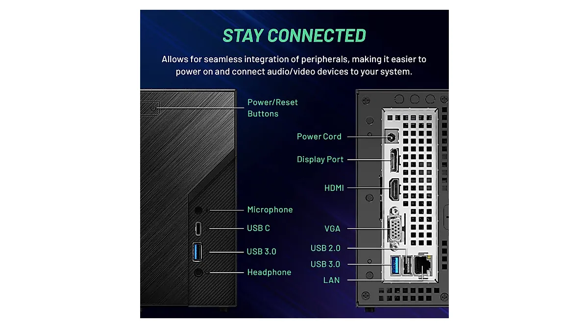 Skytech Gaming Mini PC X1 Gaming PC Desktop – AMD Ryzen 5 5600G 3.9 GHz ...