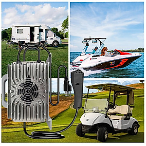 Abakoo 48V 15A RXV Golf Cart Battery Charger for Ez-Go EZgo TXT, with RXV Plug 3 Prong Connector, IP67 Waterproof