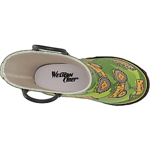 Western Chief Boy's Vintage Tractors Rain Boot (Toddler/Little Kid) Green 7-8 Toddler M