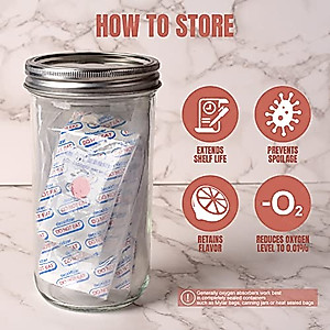 2000cc Oxygen Absorbers for Food Storage (Individually Sealed, Total 20 Packets) - Long Term Food Storage for Mason Jars, Mylar Bags, Canning, Vacuum Bags