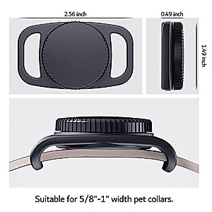 PZOZ Waterproof Airtag Dog Collar Holder (2 Pack) for Apple AirTag, Plastic & Silicone Pet Collar Case Anti-Lost Air Tag Cover Holder for Cat Dog GPS Tracker
