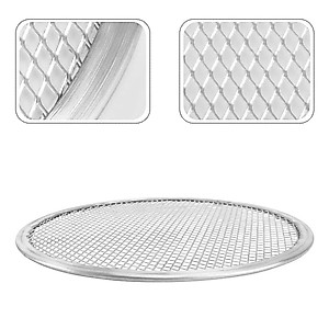 NUOBESTY 2pcs Aluminum Pizza Baking Screen 16 Inch Mesh Pizza Tray Seamless Round Pizza Screen Nonstick Pizza Pan Oven Bakeware Pizza Making Net Tools