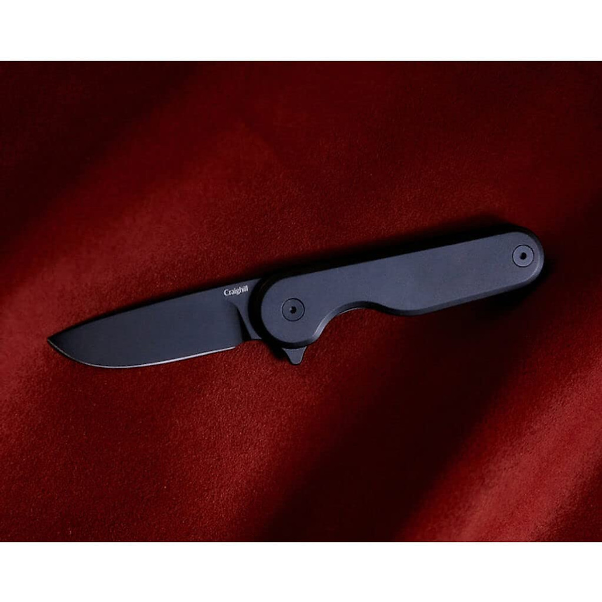 Craighill Rook Knife - Distilled Design Full-Metal Pocket Knife, Slim Profile, Durable Craftsmanship, Folding Drop Point Blade, EDC Essential, 2.2 oz - Vapor Black