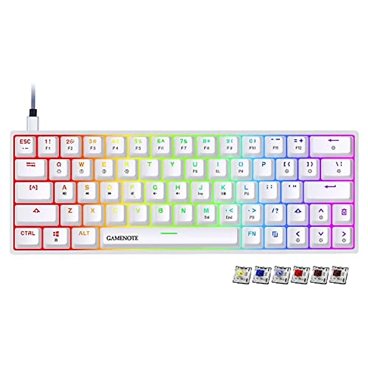 HAVIT KB500L 60% Mechanical Keyboard with Hot Swappable Brown Switch, RGB Compact, Waterproof & Programmable