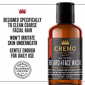 Cremo Distiller's Blend (Reserve Collection) Beard and Face Wash, Specifically Designed to Clean Coarse Facial Hair, 4 Fluid Oz
