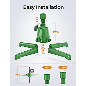 DG-Direct Rotating Christmas Tree Stand with Remote Control, Stable 360 Revolving Tree Base Stand, Up to 9ft and 120 lb. Adjustable Christmas Tree Holder for Xmas Tree, Artificial Tree (Green)
