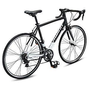 Schwinn Phocus 1400 Adult Road Bike, Mens and Womens, 14-Speed Drivetrain, 53cm/Large Aluminum Frame, 700c Wheels, Drop Bar Handlebars, Black