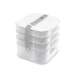 madesmart Portable Swivel Case, 4 Levels of Storage, Soft-Grip Lining, BPA Free, White