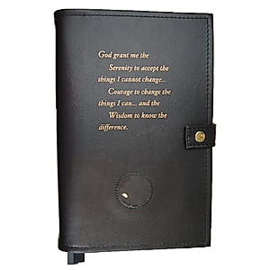 Culver Enterprises Paperback GIANT PRINT Deluxe Double Alcoholics Anonymous AA Big Book & 12 Steps & 12 Traditions Book Cover Coin Holder Black