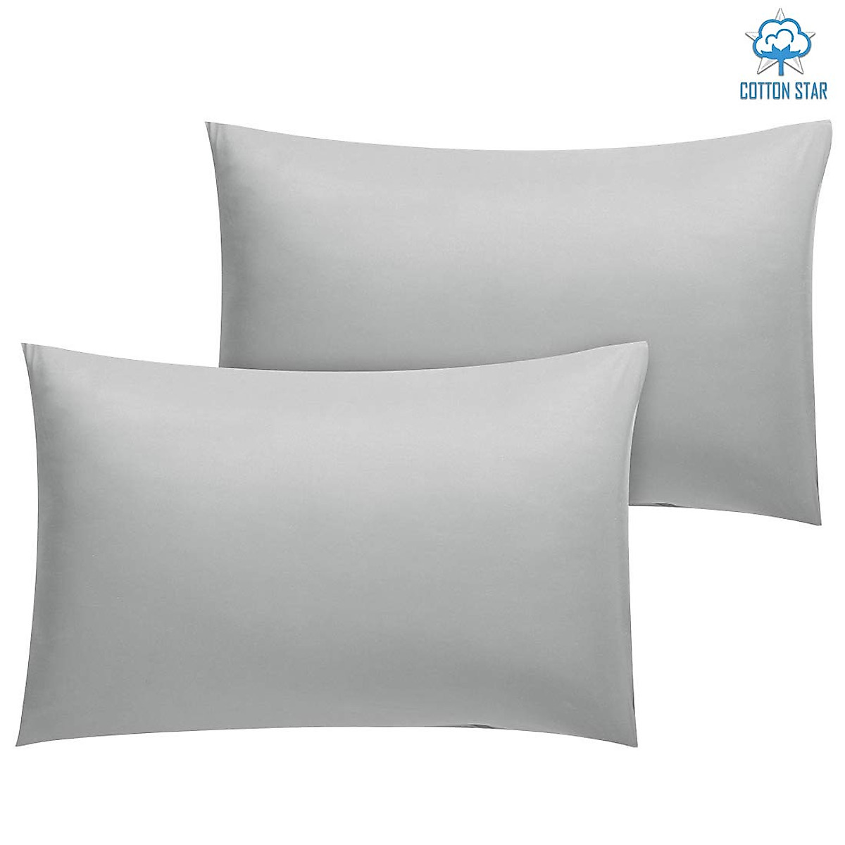 Cotton Star Travel Pillowcase 12x16 Set of 2 Toddler Pillowcase Zipper Closure 600 Thread Count 100% Organic Cotton Pack of 2 Toddler Travel Mini Pillow Case Silver Solid