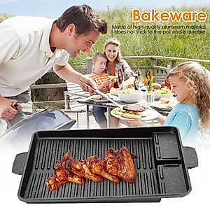 Nonstick Grill Pan, Round Skillet Grill Pan, Nonstick Cooking Skillet, Easy Clean Nonstick Surface, Grill And Griddle Combo, Kitchen Grilling Accessory, Nonstick Stove Top Grill Pan For Meats, Fish