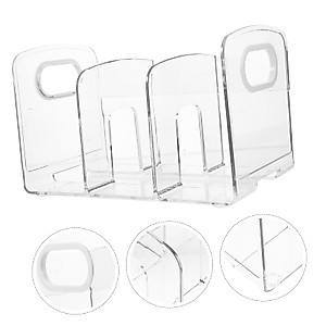 NOLITOY Exquisite Book Organizer Acrylic File Organizer Study Book Ends Bookends Exquisite Book Holders Crafted Book Ends Decorative Book Ends Books Desktop Book Stand Plastic Student