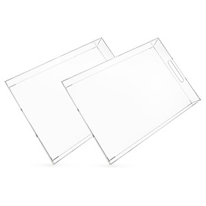 2 Pack Acrylic Trays for Serving, Lucite Tray, Acrylic Tray, Acrylic Serving Tray, Acrylic Trays, Clear Lucite Tray, Large Acrylic Tray.