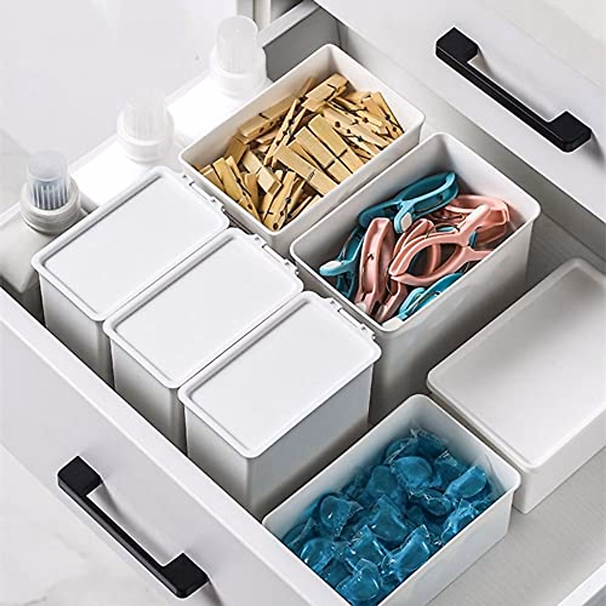 Household Washing Powder Laundry Powder Box Detergent Case Laundry Powder Boxes Laundry Beads Container(B)