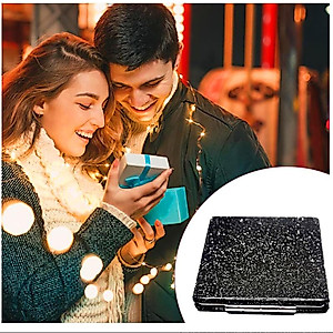 mpowtech Magnifying Silver Compact Mirror - Mix Diamond Mirror 1x/2x Magnification Travel Makeup Mirror,Double Sided Small Pocket Mirror,Folding Purse Mirror,Cosmetic Mirror for Gift