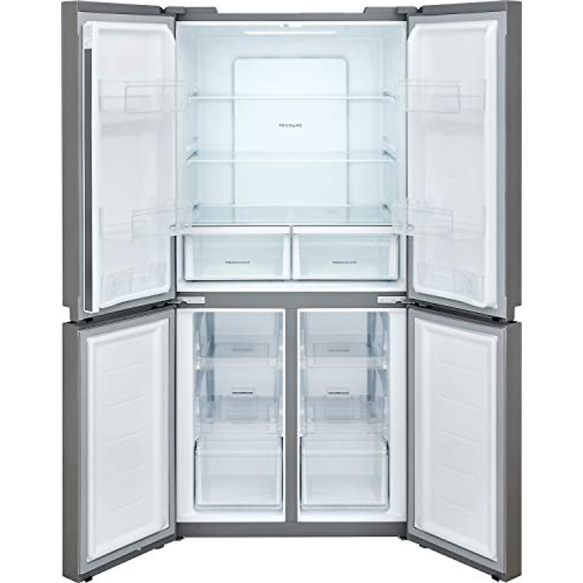 Frigidaire 17.4 Cu. Ft. 4 Door Refrigerator in Brushed Steel with Adjustable Freezer Storage