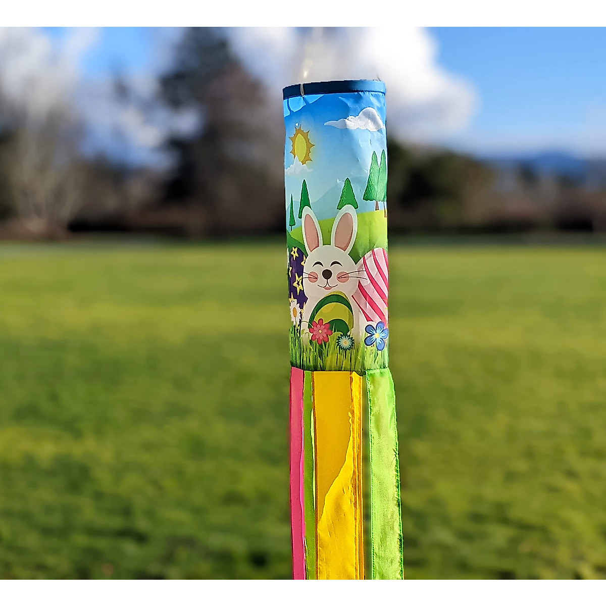 Madrona Brands Spring Easter Bunny Windsock - Durable Outdoor Hanging Yard and Garden Decoration 60-Inch