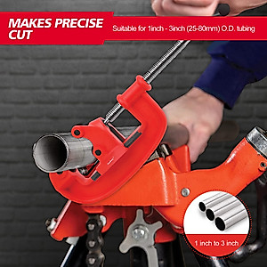 Heavy Duty Tube Cutter with a Extra Blade, Sharp Rigid Tubing Cutter Cuts Up to 1-3" Galvanized Pipe, Copper Pipe and Iron Pipe, Metal Pipe Cutter Tool Great for Plumbers or Metal-workers - by Godora