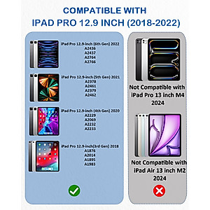 XIRON 2-Pack Paper Screen Protectorfor iPad Pro 12.9 2022/2021/2020 (6th/5th/4th Generation), Matte PET Film for iPad Pro 12.9, Write and Draw Like on Paper, Anti-Glare Screen Protector