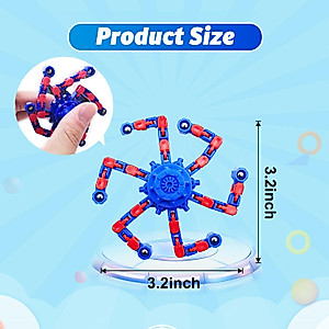 Easter Basket Stuffers Transformable Fidget Spinners,9Pcs Funny Sensory Fidget Toys Adults Deformable Chain DIY Robot Spinner,Fingertip Stress Relief Gyro Toy Easter Basket Stcoking Stuffer for Kids