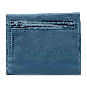 Big Skinny Women's Trixie Tri-Fold Leather Wallet, Holds Up to 30 Cards, Compact,Lightweight, Teal