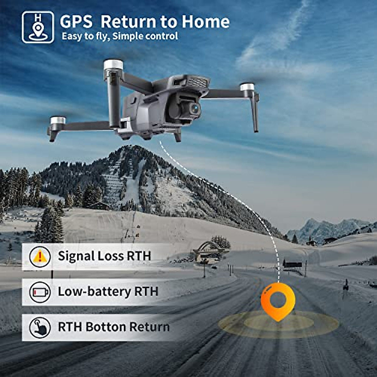 Tucok 012S Drones with Camera for Adults 4K,60 Mins Long Flight Time,GPS 5G FPV Quadcopter for Beginners with Optical Flow Positioning,Auto Return Home,Follow Me,Waypoint Flight,Brushless Motor