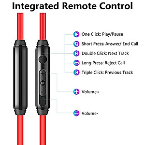 JAKPAK Wired Earbuds 3.5mm with Mic, Wired in-Ear Headphones 3.5mm Noise Canceling Deep Bass Stereo Sound Earphones Wired 3.5mm Headphones for iPhone 6/6S, iPad, Android Phones, MP3, Laptop