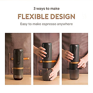 CHANGLKJ Portable Espresso Machine, Travel Espresso Maker with Small Tea Cup, Compatible NS Capsules and Ground Coffee, USB Powered and Super Endurance, for Camping, Travel, RV, Office, Hiking, Home