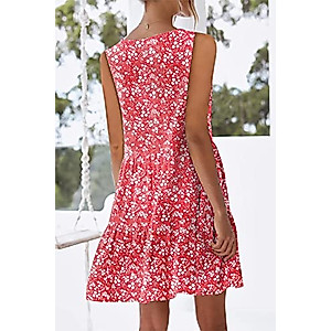 nclook Womens 2025 Summer Casual Dress Sweet Cute V Neck Sleeveless Mini Dresses with Pockets