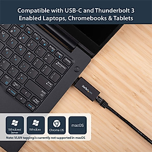 StarTech.com USB C to Gigabit Ethernet Adapter - 1Gbps NIC USB 3.0/USB 3.1 Type C Network Adapter - 1GbE USB-C to RJ45/LAN Port Thunderbolt 3 Compatible Windows MacBook Pro Chromebook (US1GC30DB)