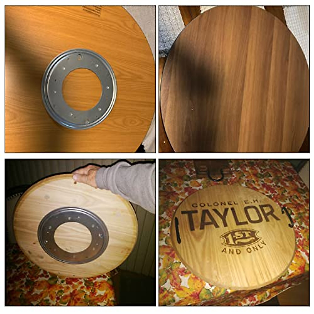 MOUYAT 4 Pack 12 Inch Lazy Susan Hardware, 1100lbs Capacity 5/16 Thick Heavy Duty Ball Bearings Turntable Base with Rubber Pads for 360 Degree Rotating Table, Display Plate, Serving Tray, Silver