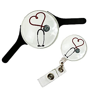 1 Stethoscope Name tag for Littmann & 1 Registered Nurse Badge Reel, Stethoscope Charms for Nurses, Stethoscope Accessories, Badge Reel Stethoscope for Nurses, Doctors, Vet, Med Students