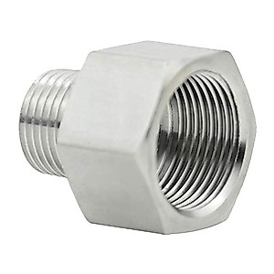 Beduan Garden Hose Adapter, 3/4" GHT Female x 1/2" NPT Male Connector,GHT to NPT Adapter Stainless Steel Garden Hose to Pipe Fittings Connect (3/4" GHT Female x 1/2" NPT Male)