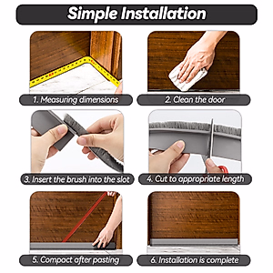 Icysey Door Seal Draft Stopper, 2" W x 39" L, Silver, Rubber & Foam
