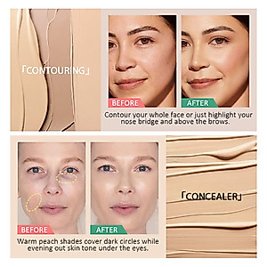 evpct 6 Colors Corrector Correcting Cream Concealer Contour Makeup Palette Set for Mature Skin Pink under Eye Concealer Palette Cream Kit for Dark Circles and Puffiness Trouble Spots Redness