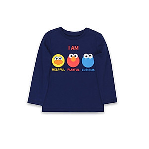 Isaac Mizrahi Loves Sesame Street Elmo Toddler Baby Long Sleeve T-Shirt Tee (2T, Navy)