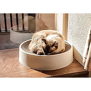 MIAOXSEN Refillable Cat Scratcher Cardboard & Bed for Indoor Cats, Scratching Lounge, Scratching Pad (Base)