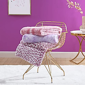 Betsey Johnson- Throw Blanket, Ultra Soft Faux Fur Home Décor, All Season Bedding (Fireworks Tie Dye Pink, 50 x 60)