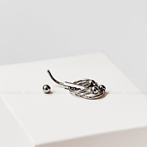 TOOLSSIDE Industrial Piercing Jewelry - Vch Jewelry Vertical Hood 14g Septum Ring Stainless Steel Curved Barbell for Genital Piercing