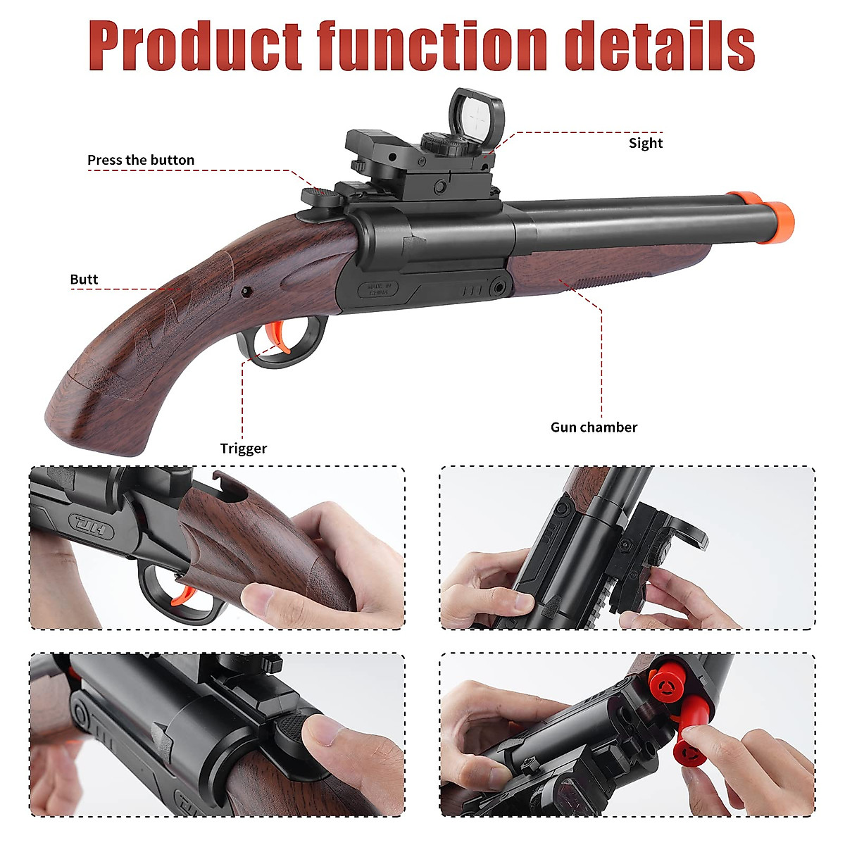 Eaciilee Toy Gun Soft Bullet Educational Model Shooting Games for 6+ Boys Toy Gun Soft Bullet Educational Mode