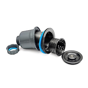 STARSTAR Workstation Ledge Topmount/Drop-in Single Bowl Black Matte Stainless Steel Kitchen/Yard/Bar/Laundry/Office Sink, With Grid, Dark Cutting Board, Strainer (15x15x9)