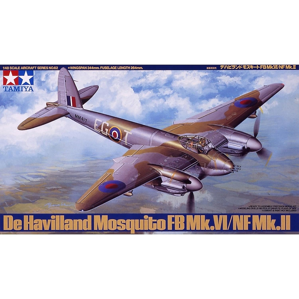 Tamiya 61062 1/48 De Havilland Mosquito FB-MK.6 Plastic Model Airplane Kit